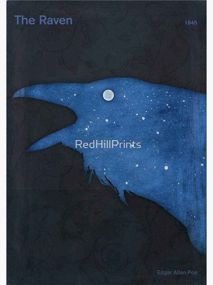 The Raven - Edgar Allan Poe Gothic Horror Literary Art for Book Lovers ...