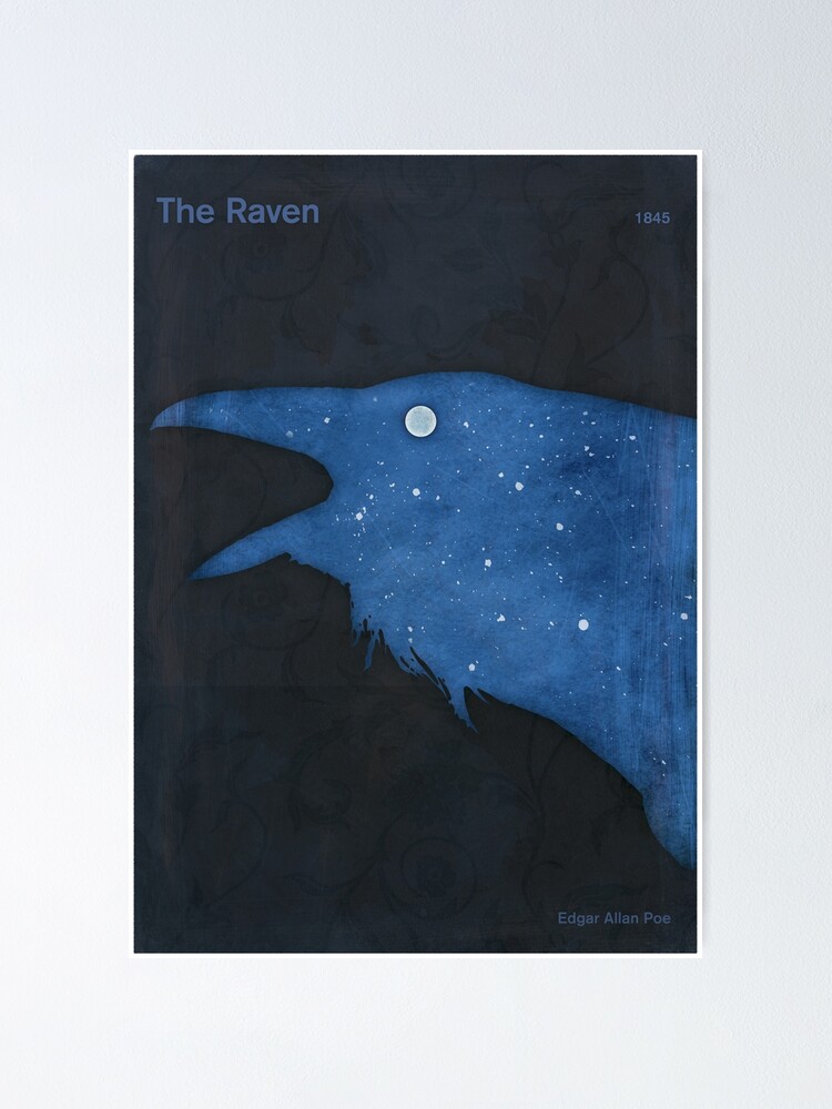 "The Raven - Edgar Allan Poe Gothic Horror Literary Art for Book Lovers ...
