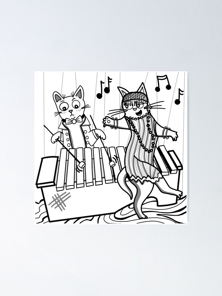 "X is for Xylophone Cat" Poster for Sale by BeastlyCat | Redbubble