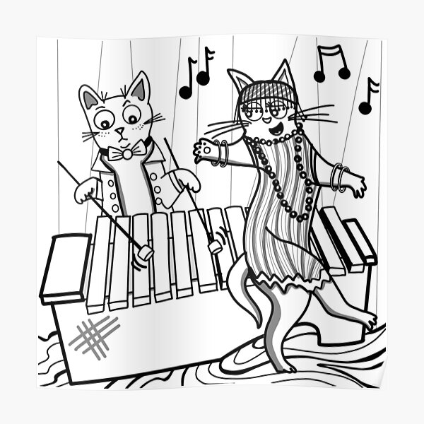 "X is for Xylophone Cat" Poster for Sale by BeastlyCat | Redbubble
