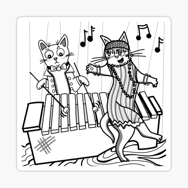 "X is for Xylophone Cat" Sticker by BeastlyCat | Redbubble