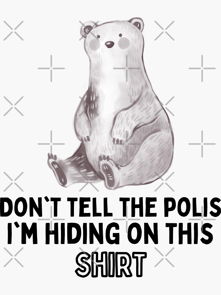"Polar bear meme hiding from police" Sticker by Shokybook | Redbubble