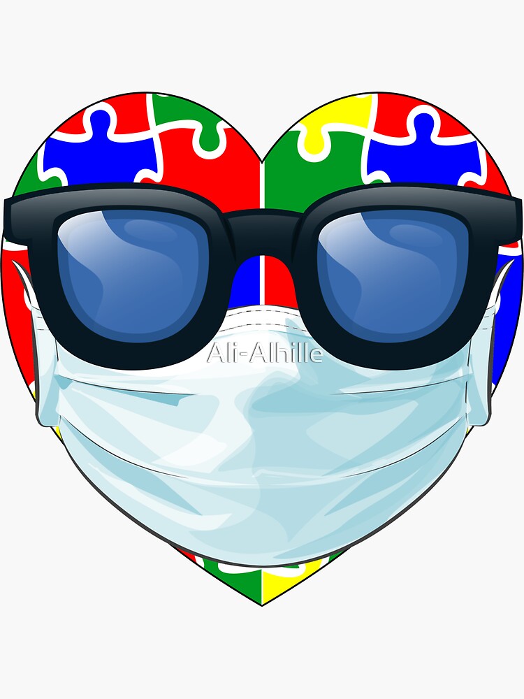 "Heart In A Mask Puzzle Autism Awareness Plaid Puzzle Piece Funny Ideas ...
