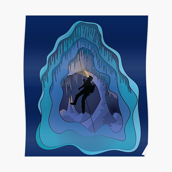 "Caving - Into The Deep Once More" Poster for Sale by TheInkElephant ...