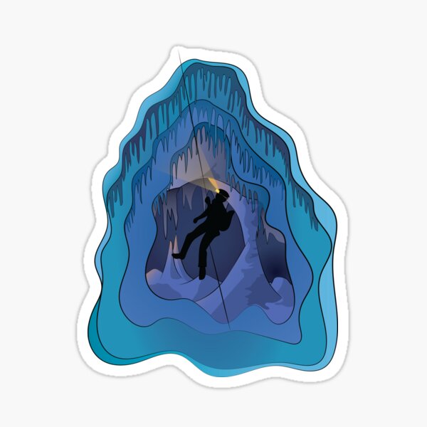 "Caving - Into The Deep Once More" Sticker for Sale by TheInkElephant ...