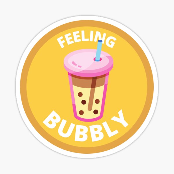 "Feeling Bubbly Boba Tea Cute and Funny Pun" Sticker for Sale by ...