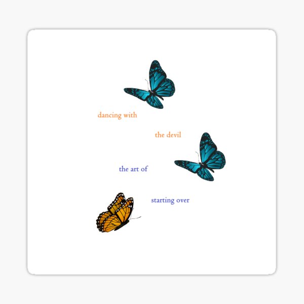 "Demi Lovato - Dancing with the devil - butterflies" Sticker by ...