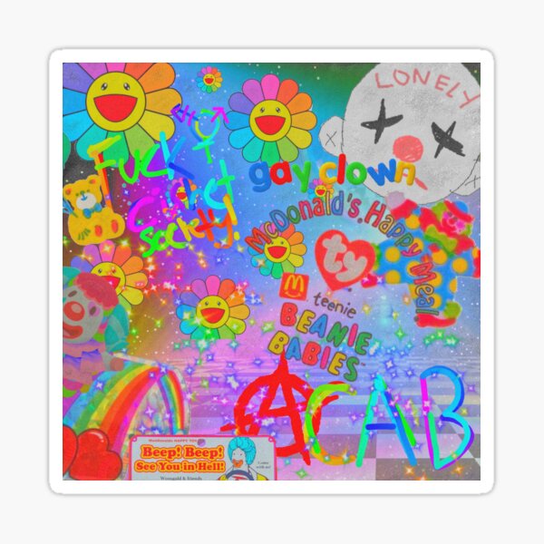 "Kidcore Print" Sticker for Sale by ratcoonjesus | Redbubble