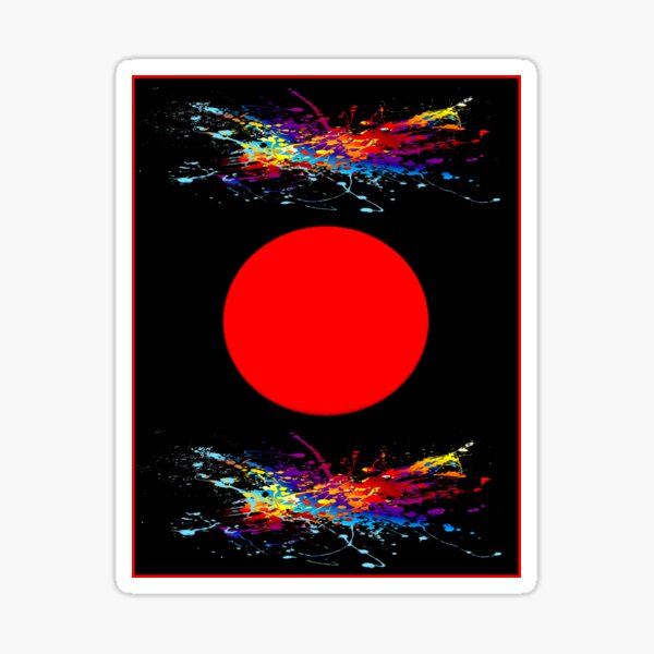 ""THE RISING BLOOD RED SUN" Art Deco Print" Sticker for Sale by ...
