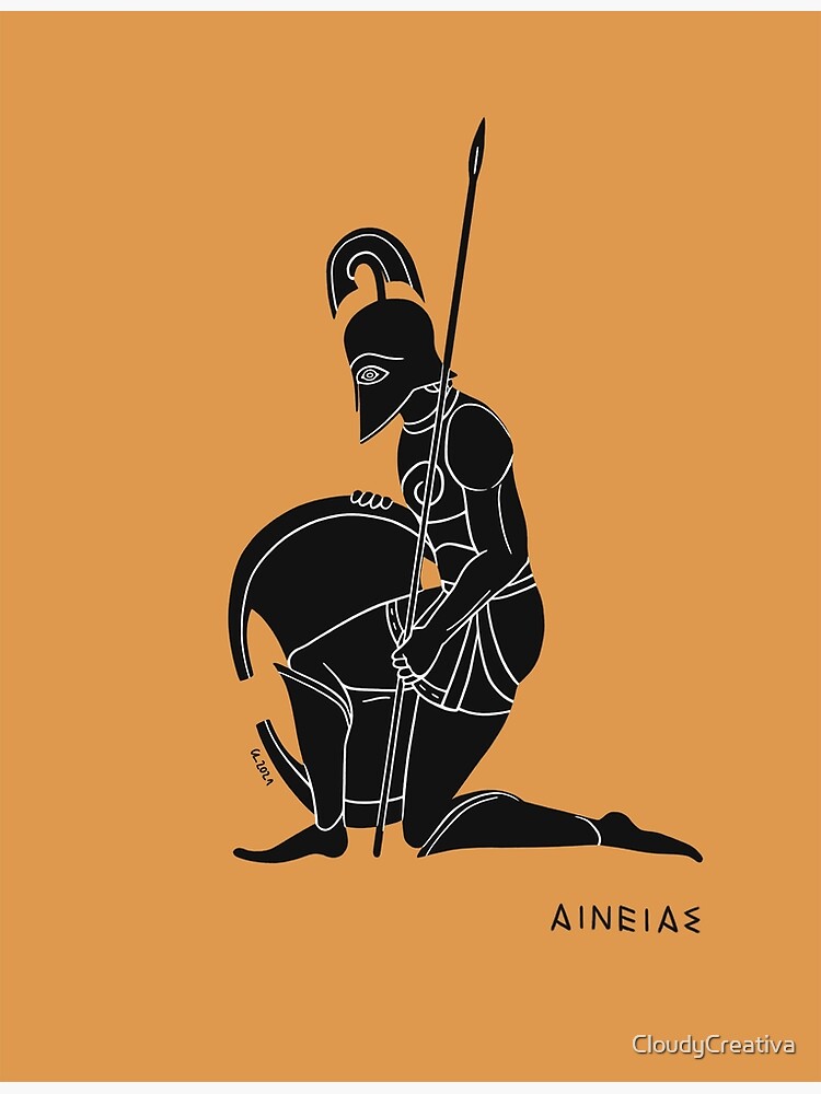 The Iliad - Black-figure pottery, Aeneas Premium Matte Vertical Poster ...