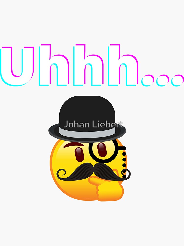 "Uhhh Thinking Emoji" Sticker for Sale by VirtuaWaves | Redbubble