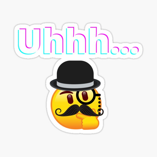 "Uhhh Thinking Emoji" Sticker for Sale by VirtuaWaves | Redbubble