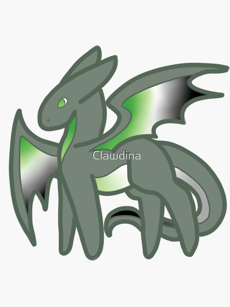 "Aromantic Pride Dragon" Sticker for Sale by Clawdina | Redbubble
