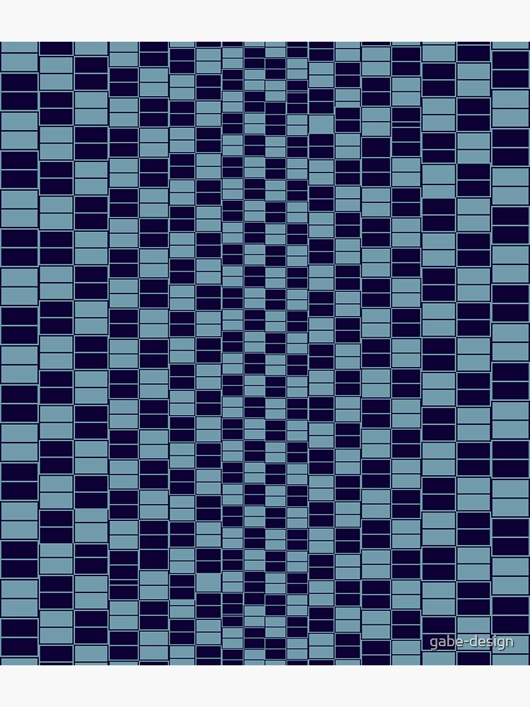 "Checkered pattern and optical lines in shades of blue" Sticker for ...