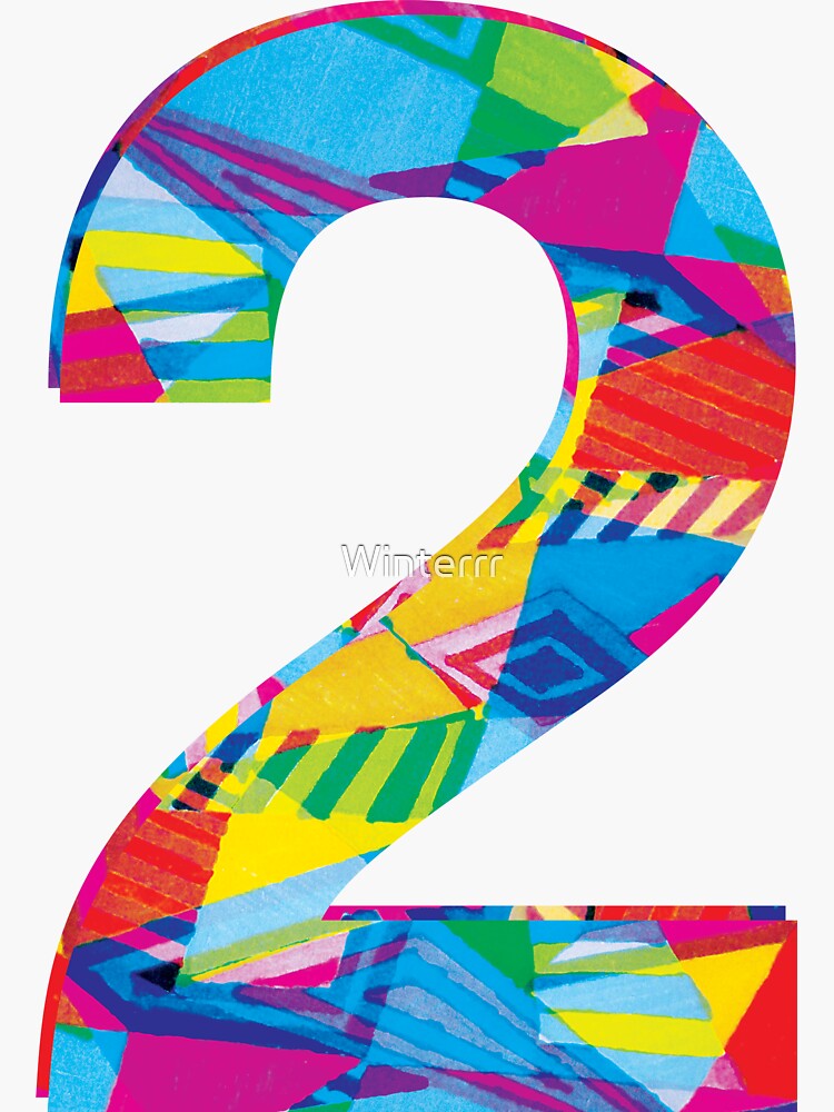 "Number 2" Sticker for Sale by Winterrr | Redbubble