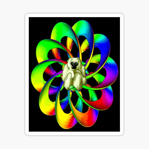 "MONKEY IN THE SPHERE : Psychedelic Abstract Print" Sticker for Sale by ...