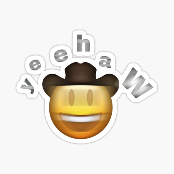 "Blurry Yeehaw Cowboy Emoji" Sticker for Sale by yeehawWwWwWw | Redbubble