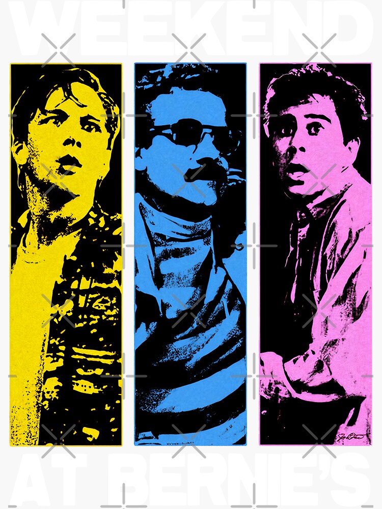 "Weekend At Bernie's Lárrý Wilson Bérníé Lomax" Sticker for Sale by ...