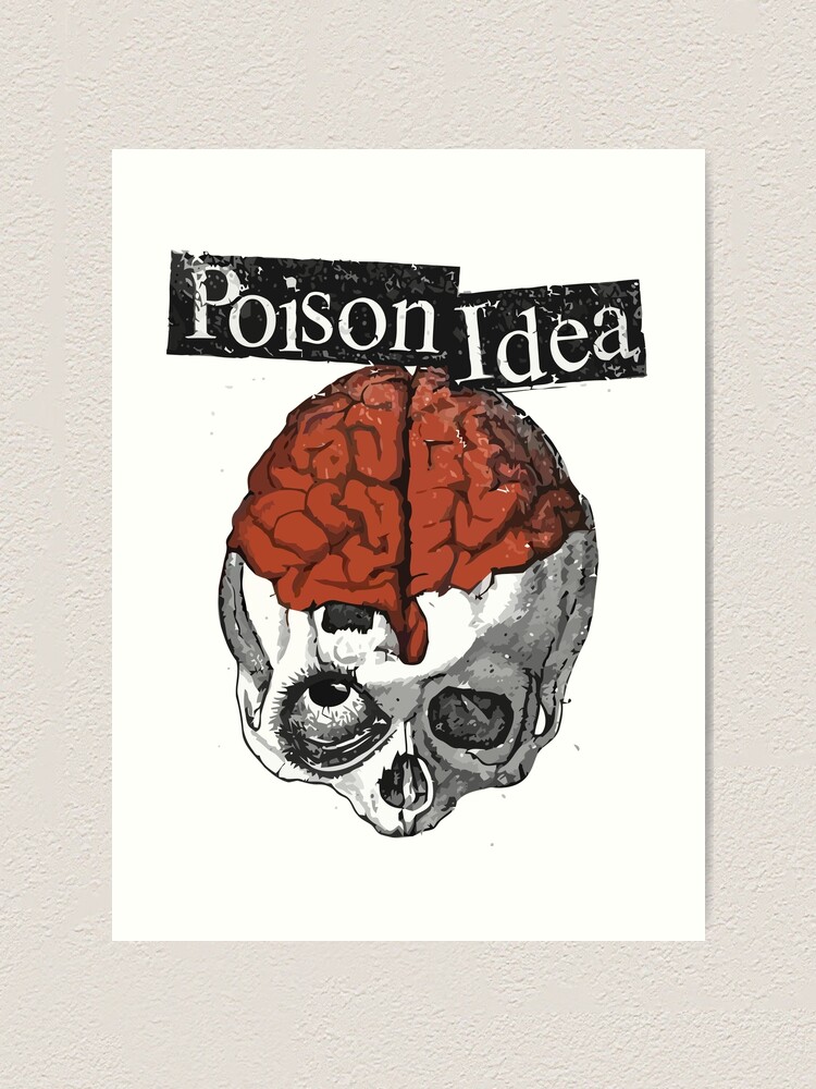 "Poison Idea Tour Skull and Brain, Poison Idea Tour Skull & Brain" Art ...