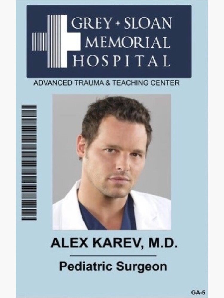 "Alex Karev Hospital Tag" Sticker for Sale by rileyanderson- | Redbubble