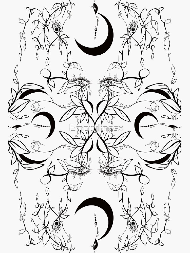 "Moon Flower " Sticker by Emptylinesx | Redbubble