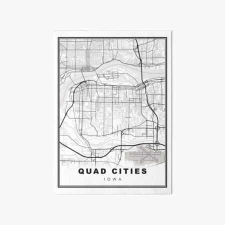 "Quad Cities Map" Art Board Print for Sale by sibudas | Redbubble