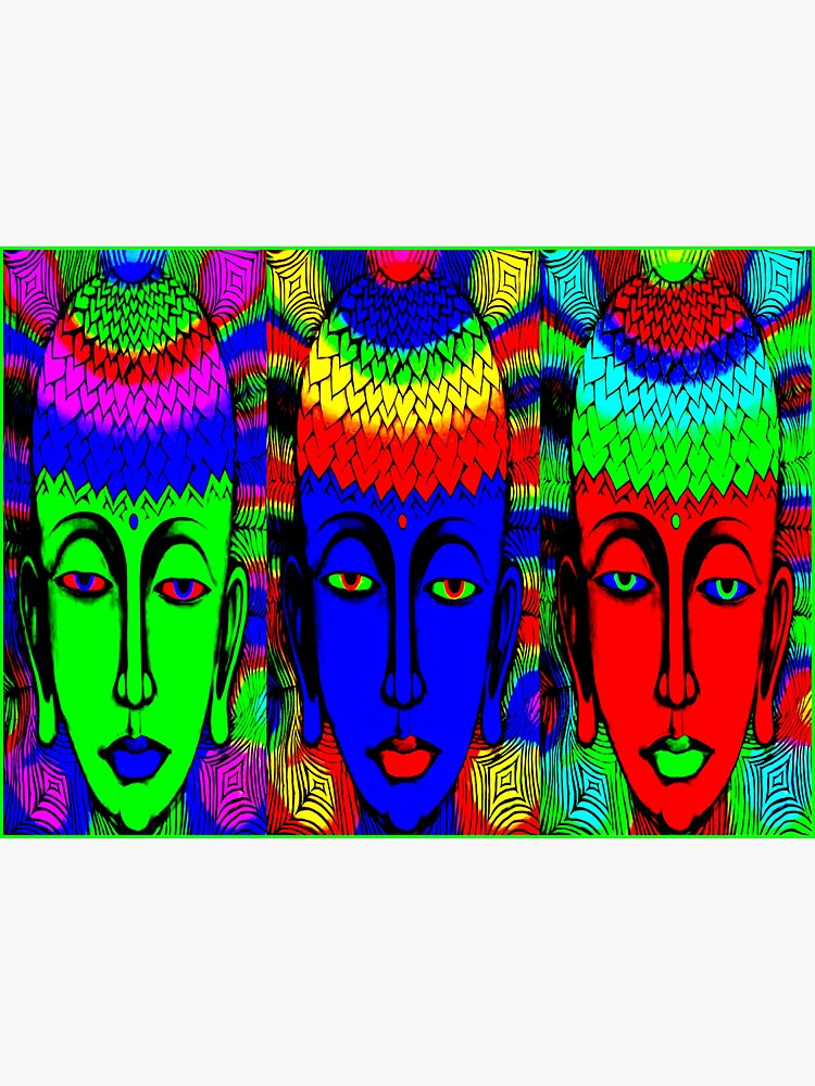 "STRANGE TRIPLETS"Colorful Art Deco Print" Sticker for Sale by ...