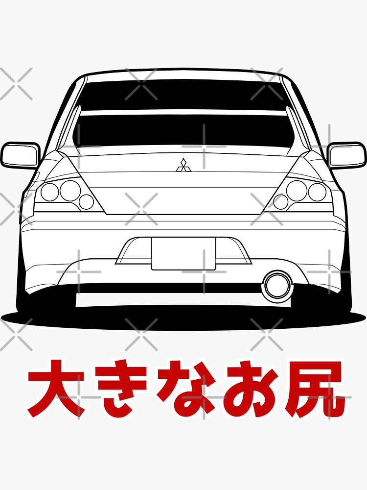 "Evo X rear 2" Sticker for Sale by IssKa | Redbubble
