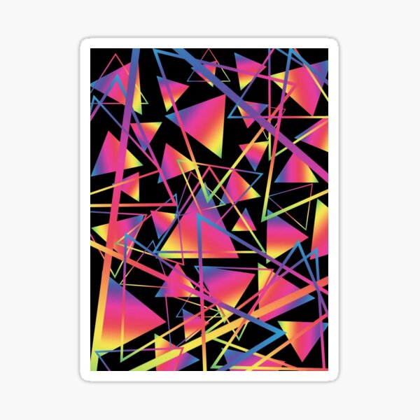 "Rainbow 80s Geometric Trippy Print" Sticker for Sale by funkgoddesign ...