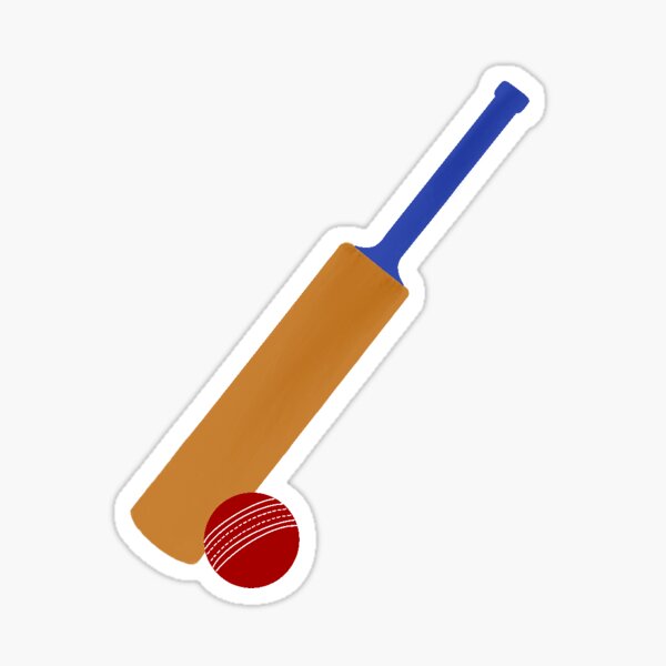 "Cricket bat and ball" Sticker for Sale by ArtbyLucy27 | Redbubble