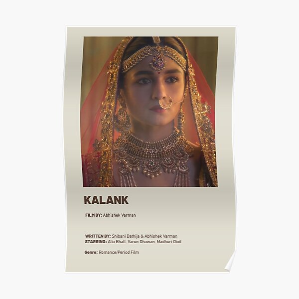 "Kalank - minimalist movie poster " Poster for Sale by BollywoodAI ...