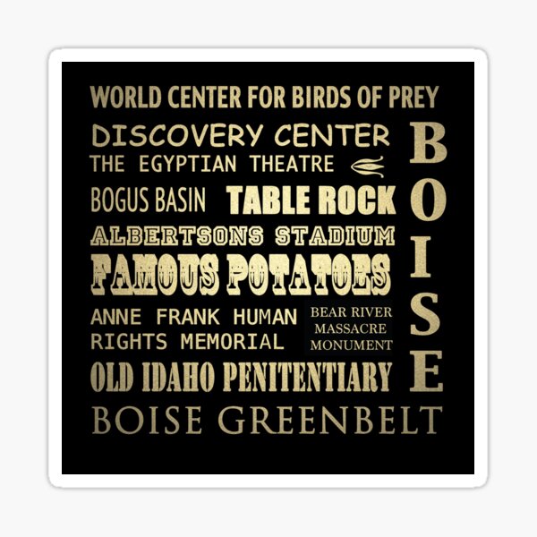 "Boise Idaho Famous Landmarks" Sticker for Sale by plintner | Redbubble