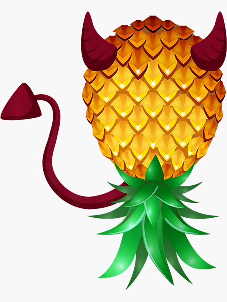 "Swinger Upside Down Bad Pineapple Devil Horn Premium " Sticker for Sale by Oceanstore22 | Redbubble