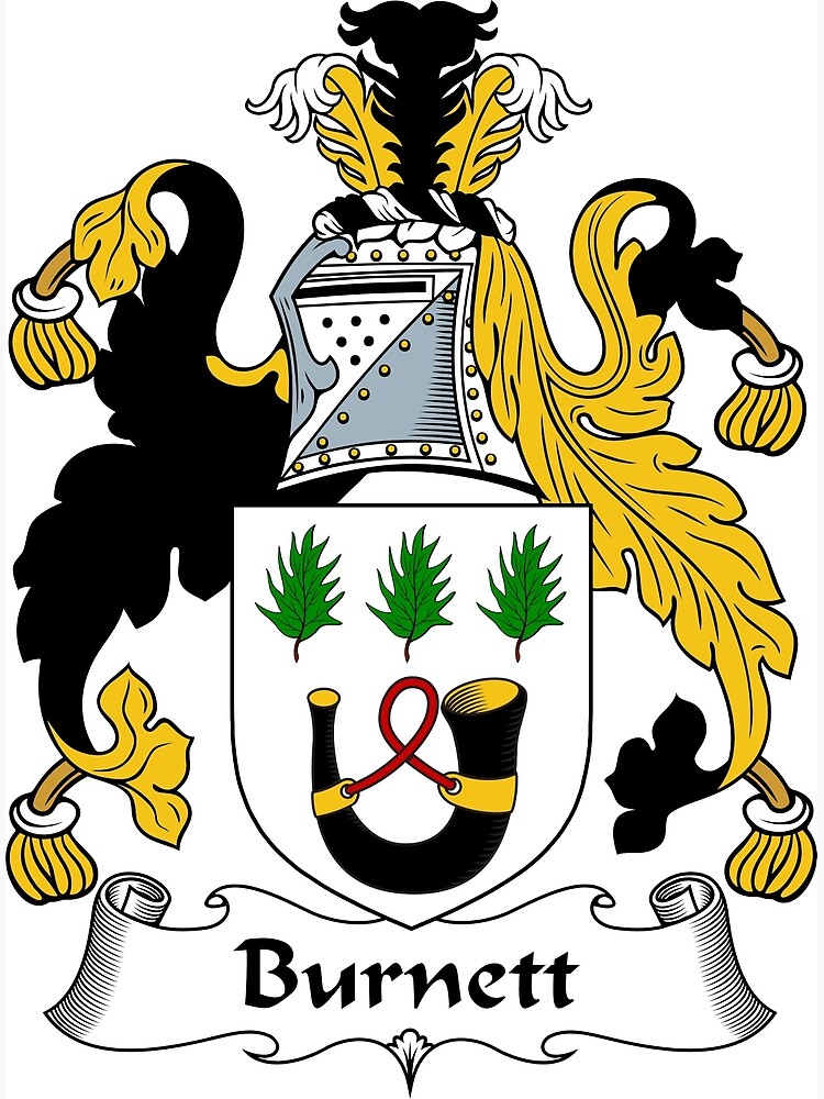 "Burnett Coat of Arms / Burnett Family Crest" Framed Art Print for Sale ...