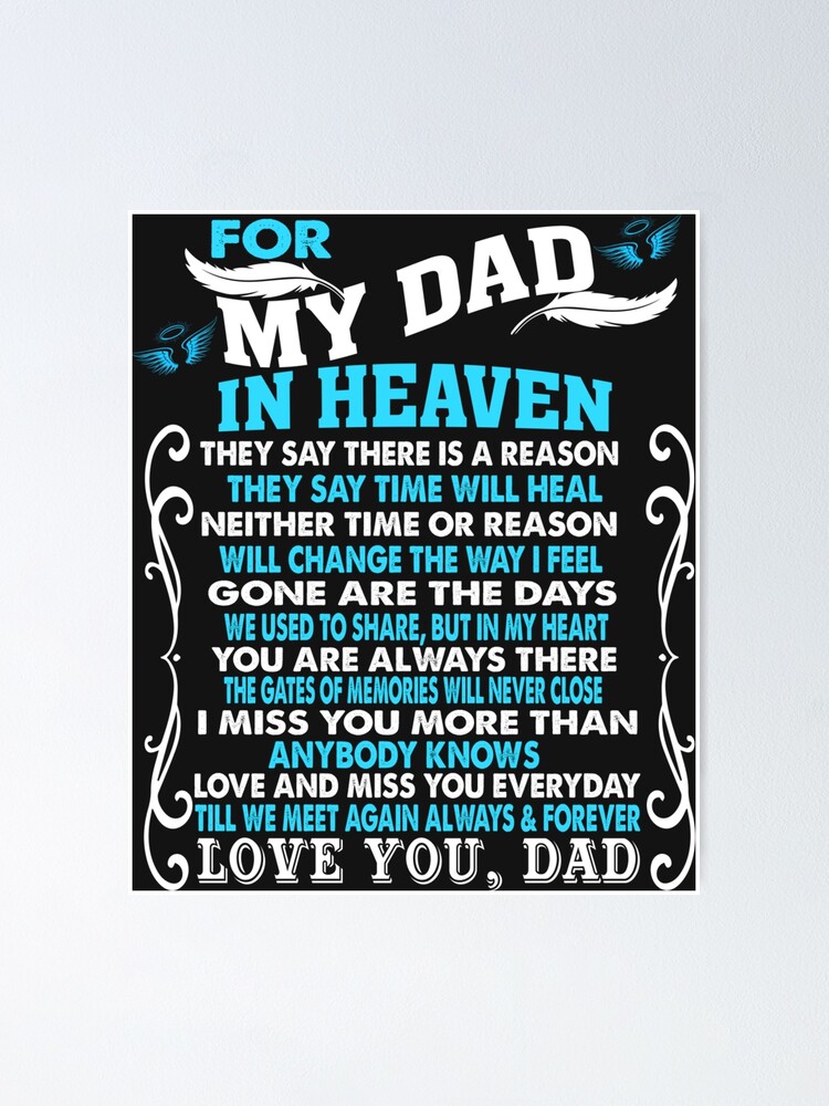  My Dad In Heaven Poem For Daughter Poster For Sale By LacyOrn Redbubble