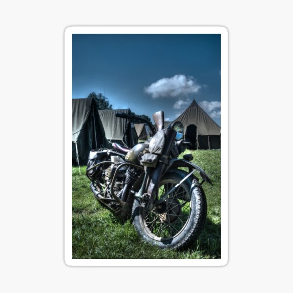 "Vintage Military Motorcycle" Sticker by SusiBradley | Redbubble