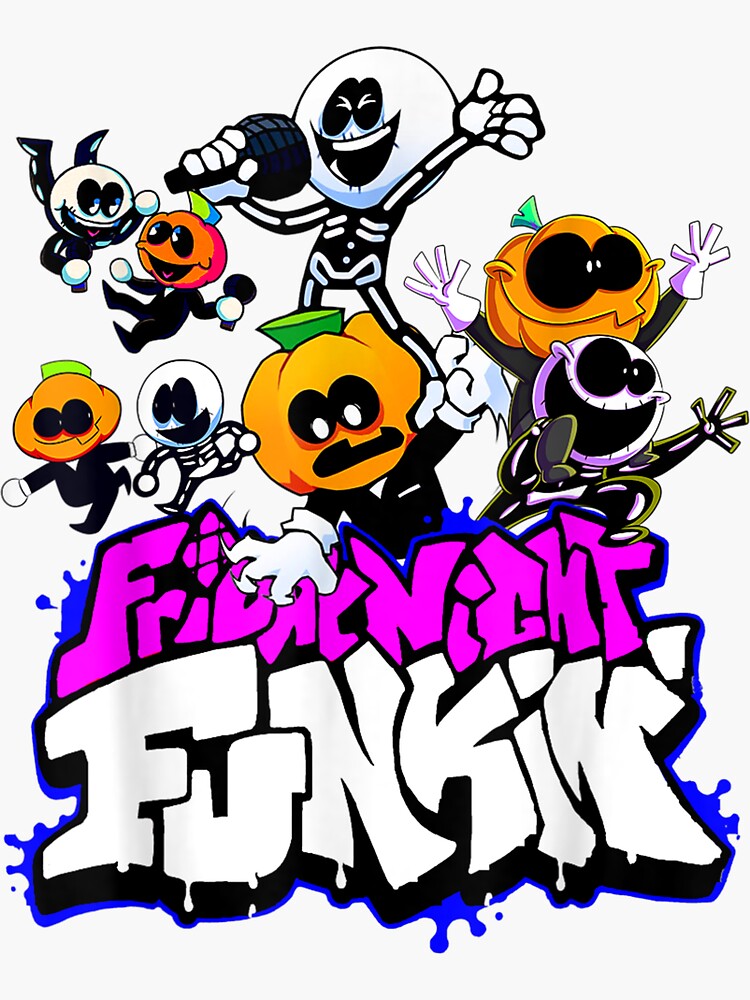 "Friday Night Funkin Skid and Pump mode T-Shirt" Sticker by Lukifo ...