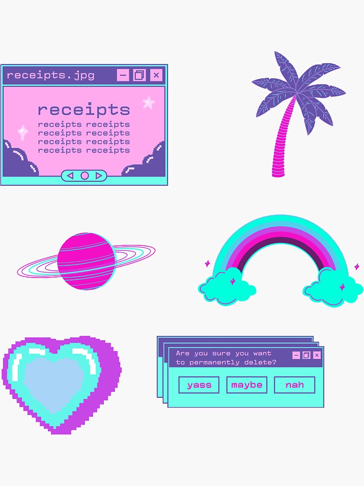 "RETRO 6 DESIGN PACK" Sticker for Sale by Varshaaart | Redbubble