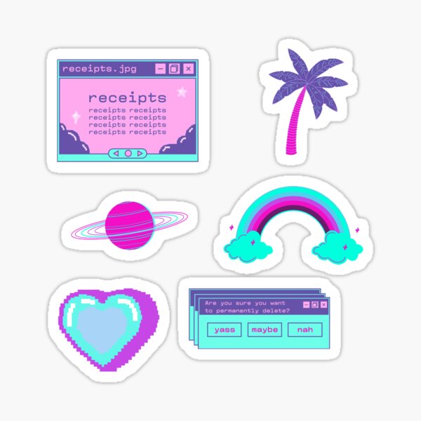"RETRO 6 DESIGN PACK" Sticker for Sale by Varshaaart | Redbubble