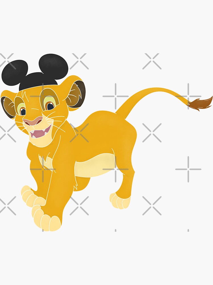 Pegatina «Simba con orejas de Mickey» de ShutterStudios | Redbubble