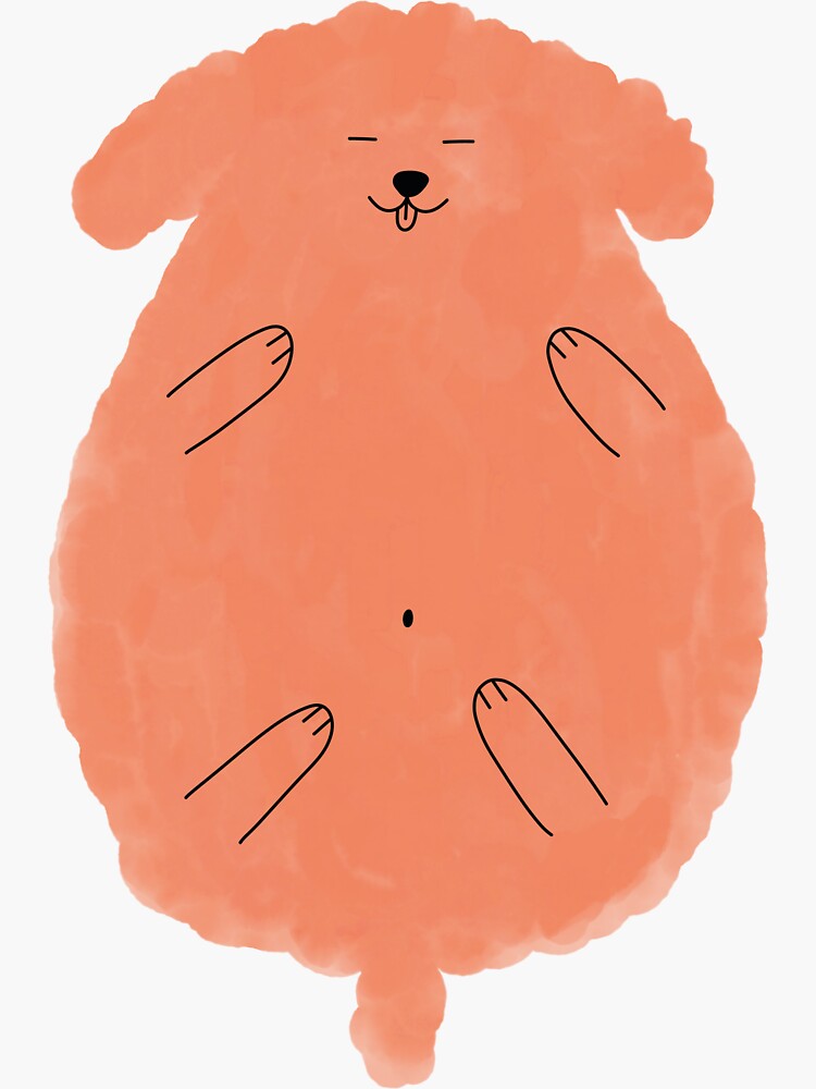 "Goofy Dog With Curly Hair Illustration" Sticker by j-asensky | Redbubble