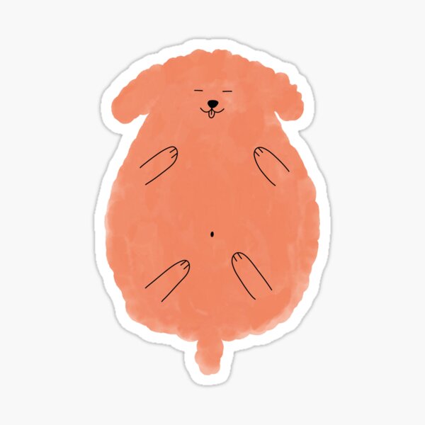 "Goofy Dog With Curly Hair Illustration" Sticker by j-asensky | Redbubble