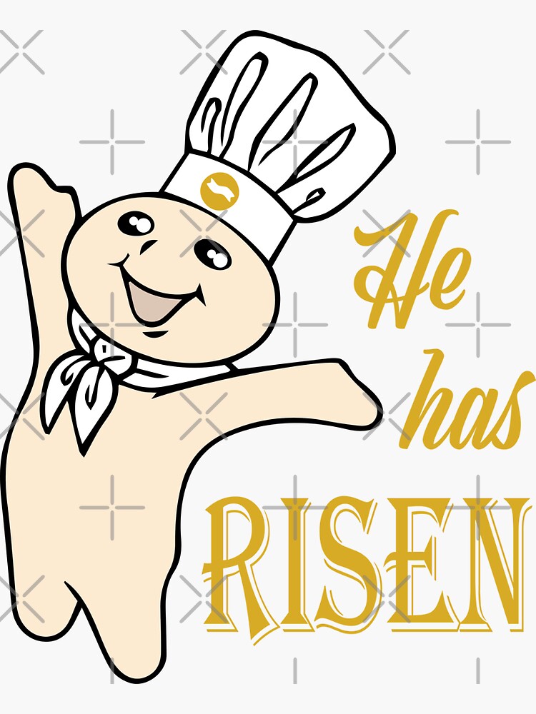 "He Has Risen Doughboy Pillsbury Yellow" Sticker for Sale by ...