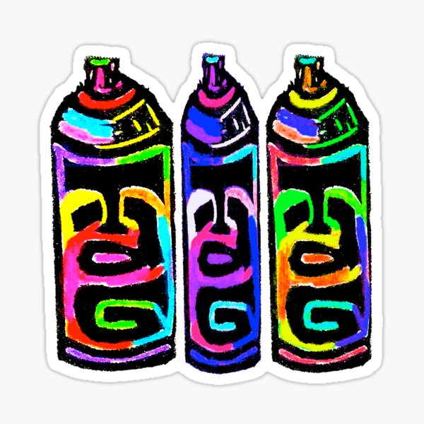 "TAG it! - spray paint graffiti can - linocut design and print" Sticker ...