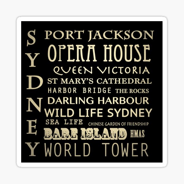 "Sydney Australia Famous Landmarks" Sticker for Sale by plintner ...