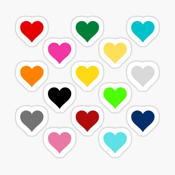 "Colorful Heart Sticker Pack" Sticker for Sale by leishaaaa | Redbubble