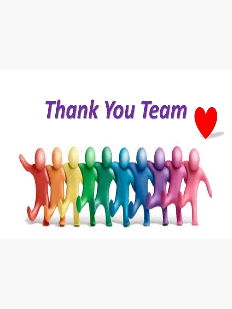 "Thank You Team" Sticker for Sale by LiveToLearn | Redbubble