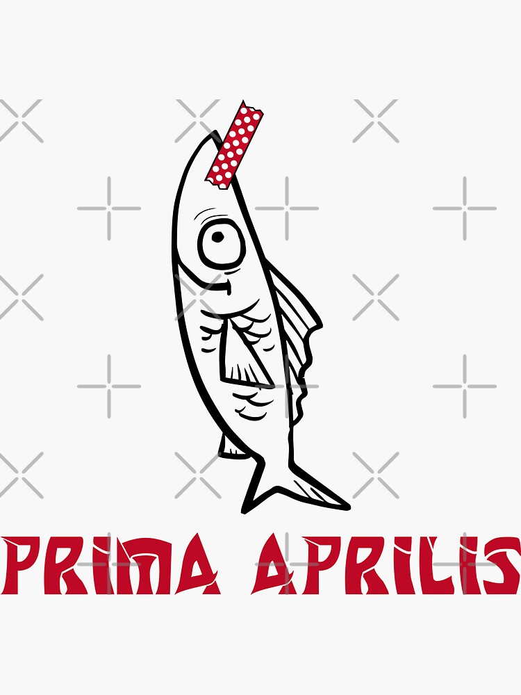 "April Fools Black Theme Funny Design Prima Aprilis" Sticker for Sale ...