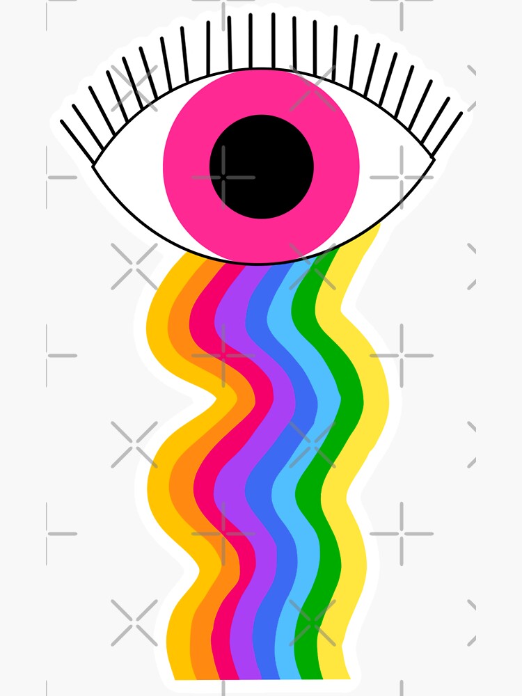 "rainbow dripping eye" Sticker for Sale by stickerstylez | Redbubble