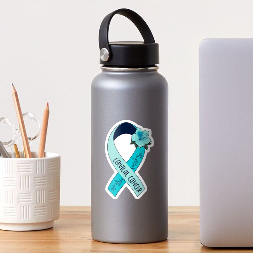 "Cervical Cancer Awareness, Cervical Cancer Ribbon" Sticker for Sale by ...